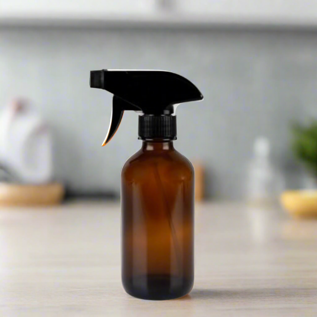 250ml Amber Glass Spray Bottle with Standard Trigger - Compact ...